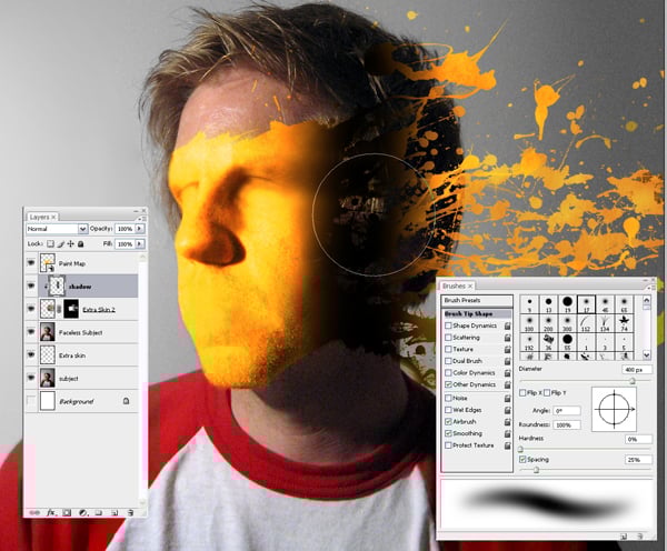 How to Mold Paint Splatter to a Face in Photoshop