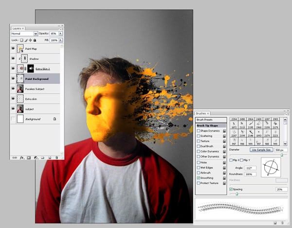 How to Mold Paint Splatter to a Face in Photoshop