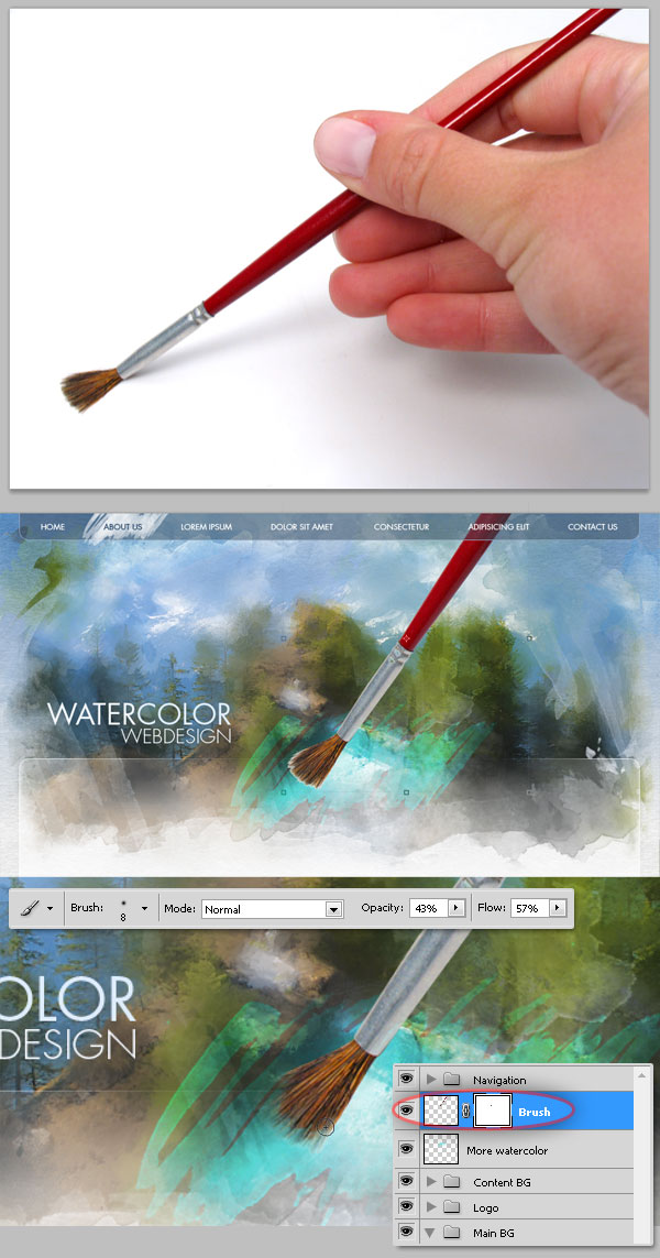 Create a Watercolor-Themed Website Design with Photoshop