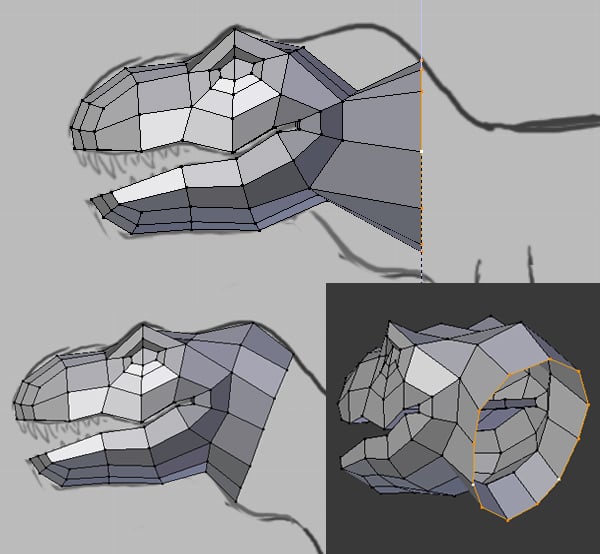 Modeling, UVmapping And Texturing a Low-Poly T-Rex in Blender: Part 1 ...