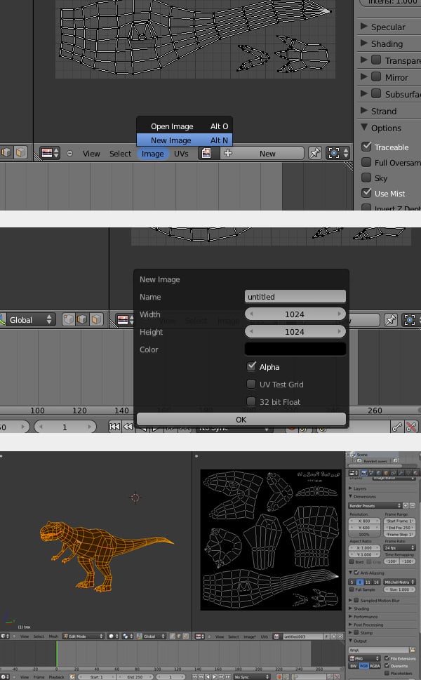 Modeling, UVmapping and Texturing a Low-Poly T-Rex in Blender: Part 2 ...