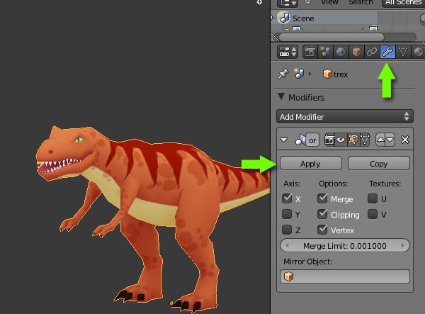 Modeling, UVmapping and Texturing a Low-Poly T-Rex in Blender: Part 2 ...