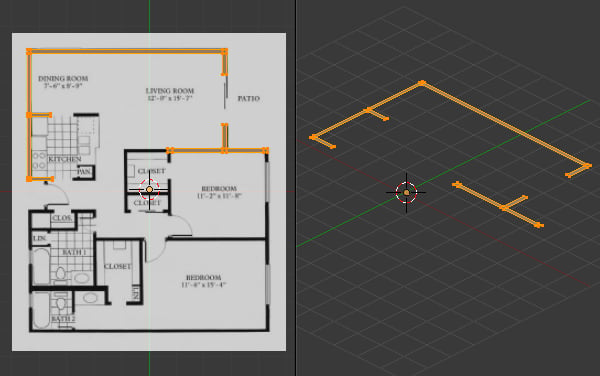 Create A 3D Floor Plan Model From An Architectural Schematic In Blender ...
