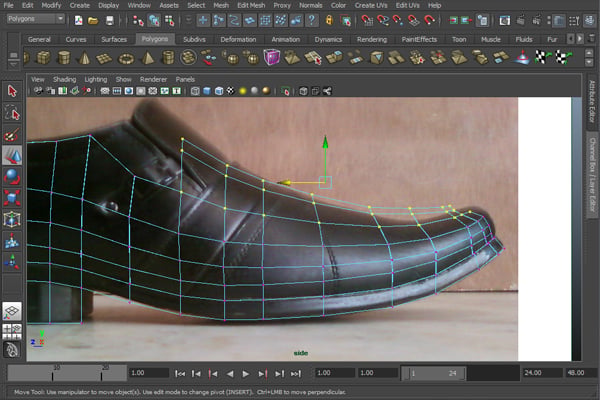 Model, UVMap, Texture, Light and Render Leather Shoes in Maya - Part 1 ...