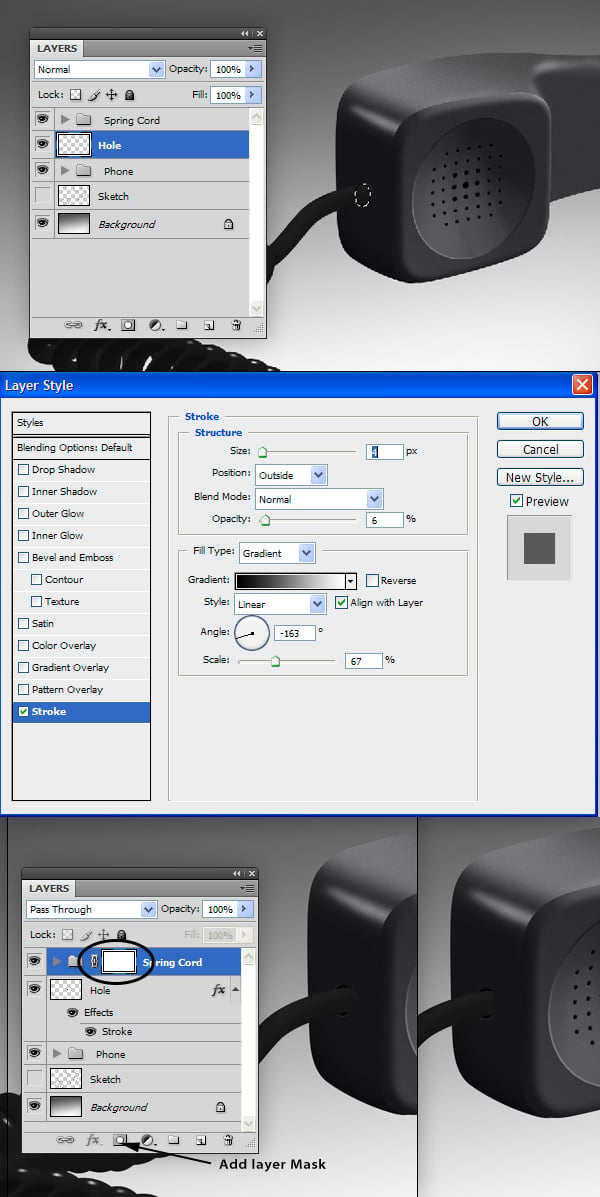 Create a Spiral Telephone Cord From Scratch With Photoshop | Envato Tuts+