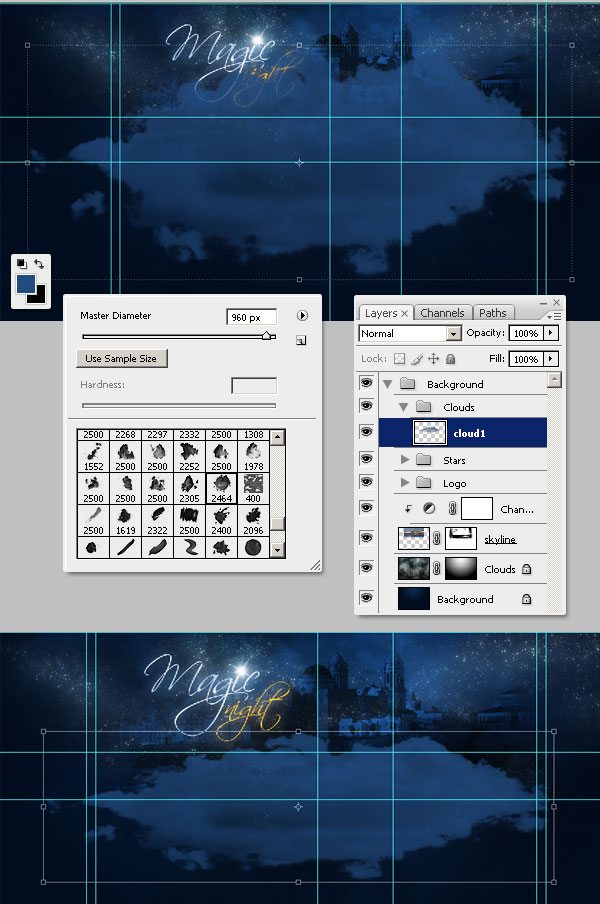 Create a Magic Night Themed Web Design from Scratch in Photoshop ...