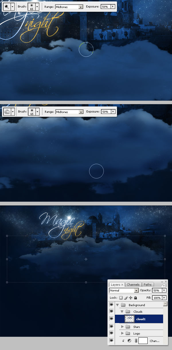 Create a Magic Night Themed Web Design from Scratch in Photoshop ...