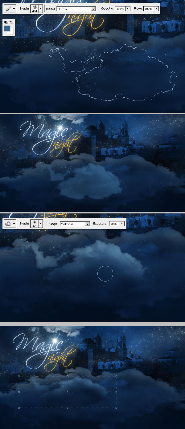 Create a Magic Night Themed Web Design from Scratch in Photoshop ...