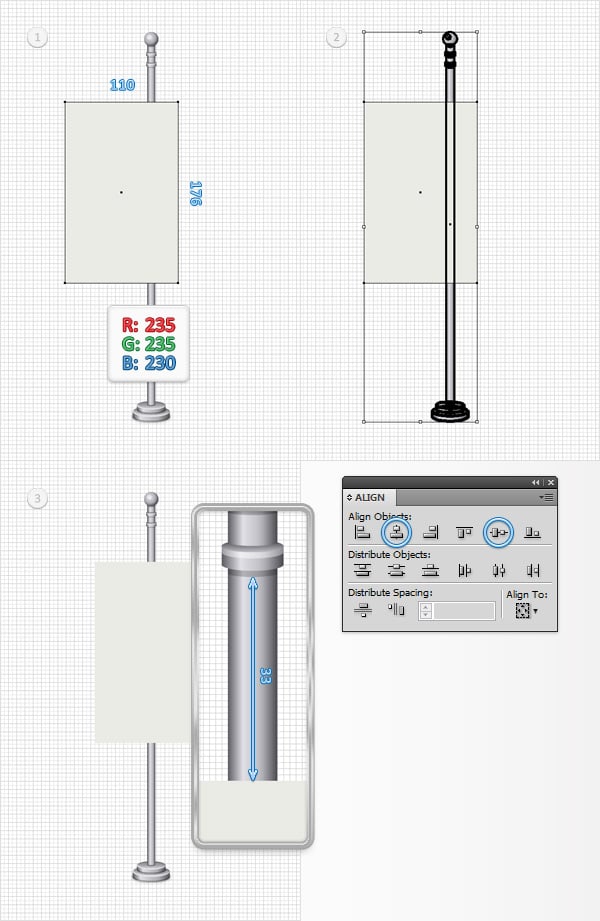 How to Create a Detailed Flag Stand Illustration in Adobe Illustrator ...