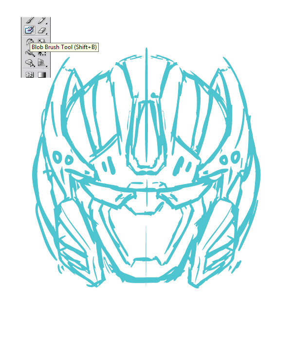 Create a Futuristic Robot Helmet in a Line Art Style in Adobe ...