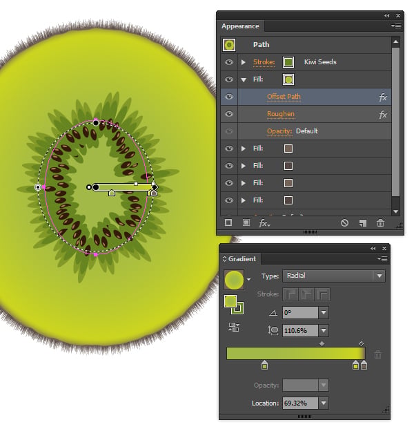 Create a Sliced Kiwi Fruit With Only One Shape in Adobe Illustrator ...