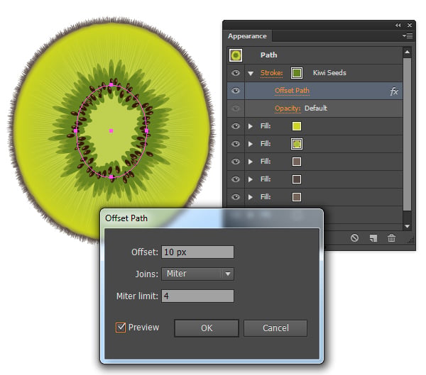 Create a Sliced Kiwi Fruit With Only One Shape in Adobe Illustrator ...