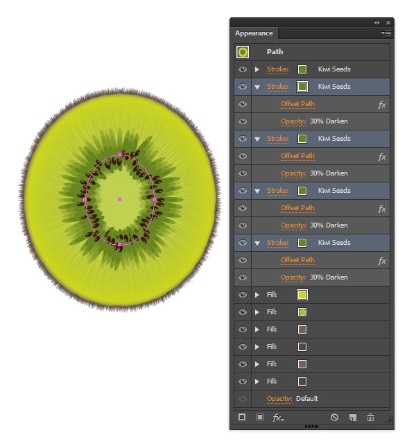 Create a Sliced Kiwi Fruit With Only One Shape in Adobe Illustrator ...