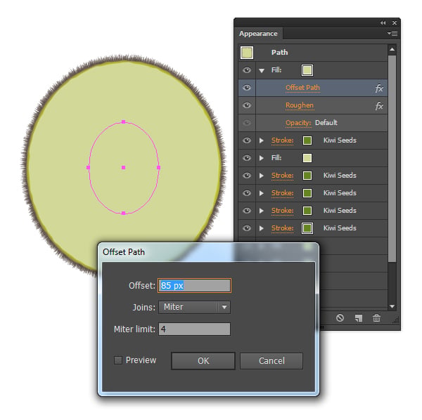 Create a Sliced Kiwi Fruit With Only One Shape in Adobe Illustrator ...