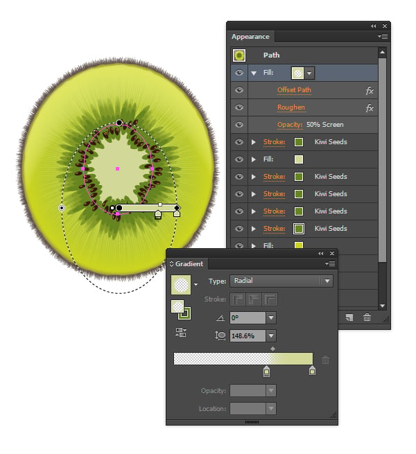 Create a Sliced Kiwi Fruit With Only One Shape in Adobe Illustrator ...