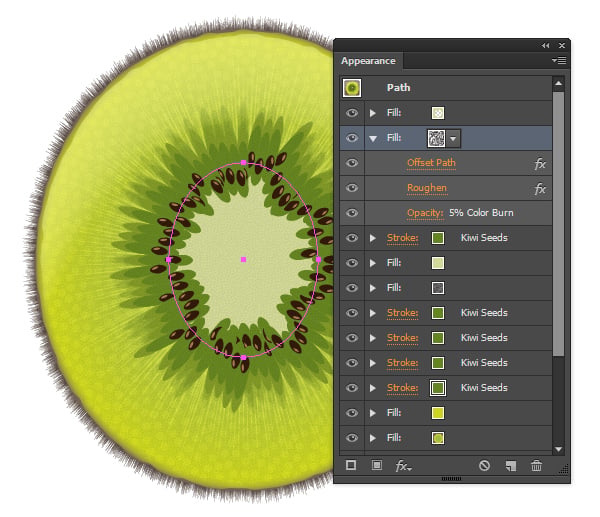 Create a Sliced Kiwi Fruit With Only One Shape in Adobe Illustrator ...