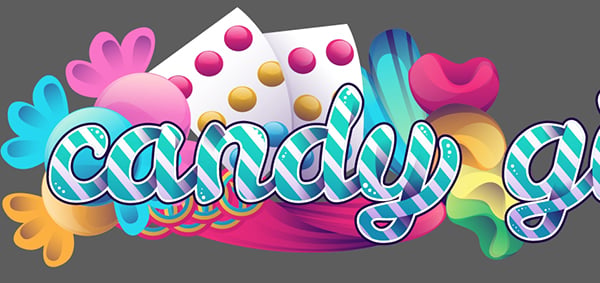 How to Create a Candy Striped Text Treatment with Colorful Candy ...