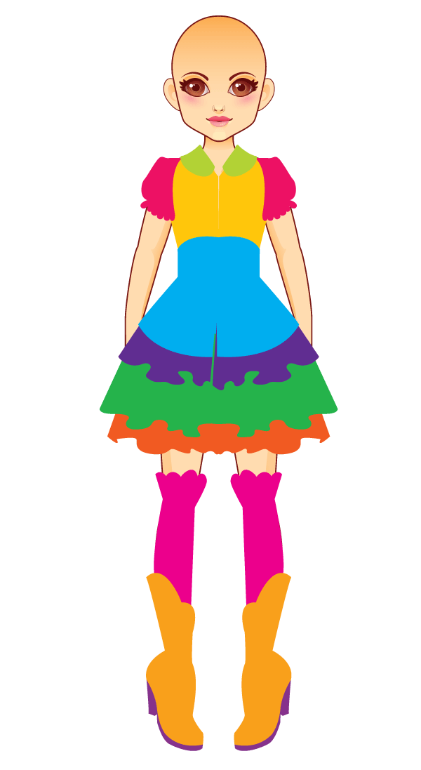 How to Draw Hair and Clothes for a Virtual Dress-Up Doll in Illustrator ...
