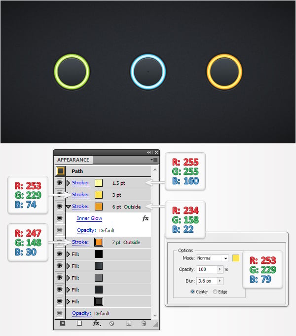 Quick Tip: Create a Set of Glowing Buttons in Adobe Illustrator ...