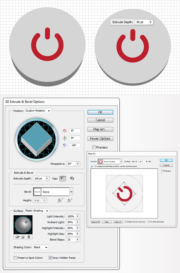 Create a Steel, Vector Power Button Set | Envato Tuts+