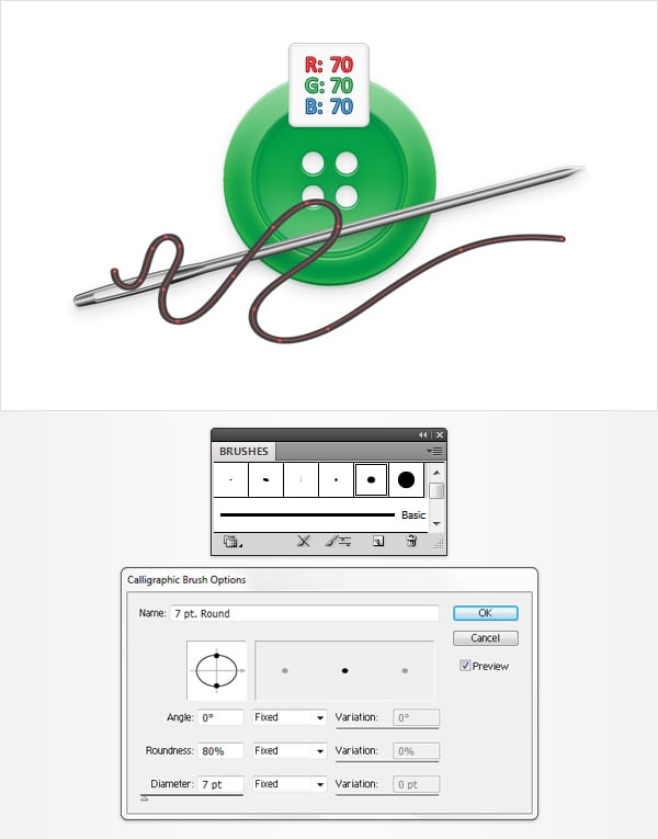 How to Create a Detailed Button and Needle Illustration | Envato Tuts+