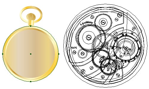 Draw a Glowing, Vector Pocket Watch - Front and Back | Envato Tuts+